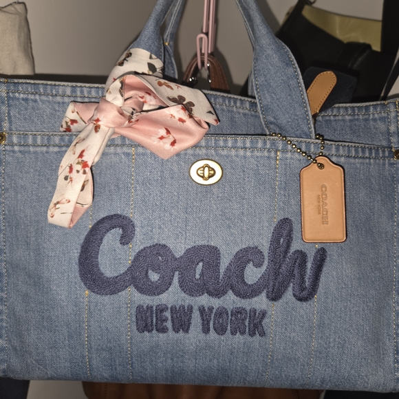 Coach | Bags | Coach Denim Indigo Tote Bag Euc | Poshmark